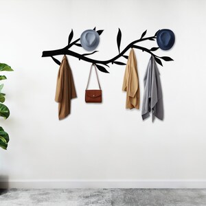 Tree Branch Coat Rack, Metal Hanger, Entryway Organizer, Branch Wall ...