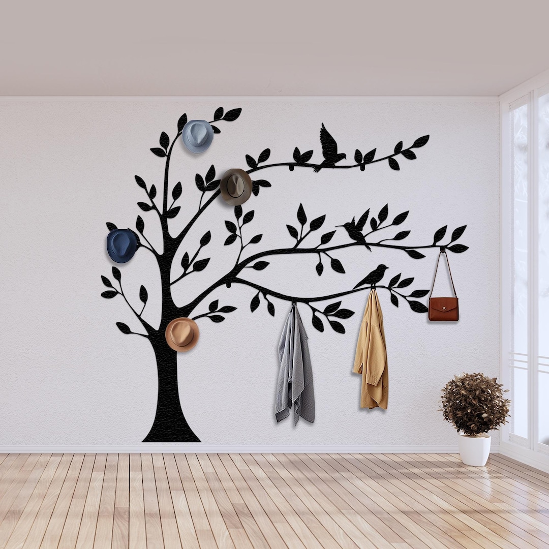 Extra Large Tree Branch Wall Hook, 98" Coat Hanger, Entryway Organizer ...