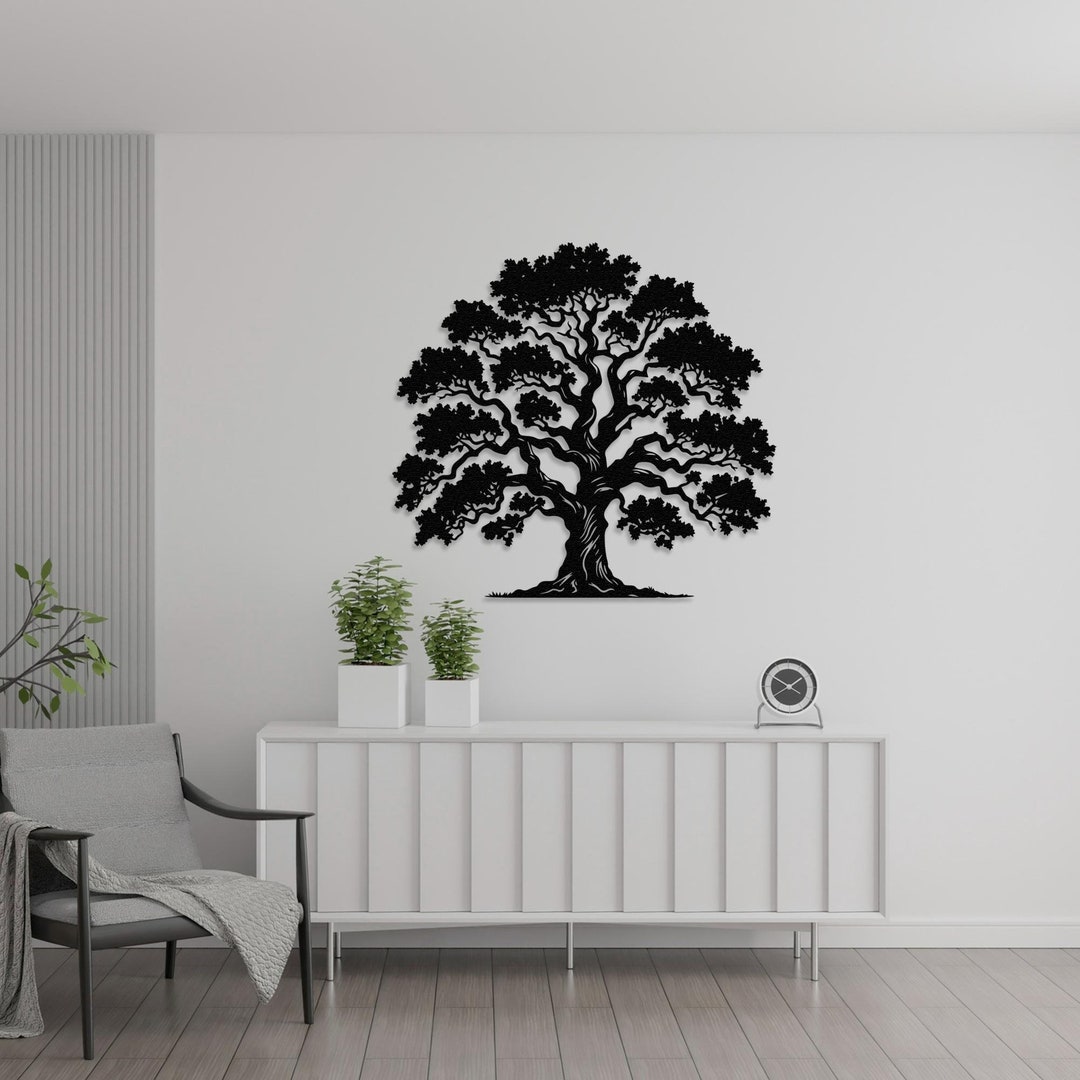 Tree of Life Metal Wall Sign, Oversized Tree Art, Family Tree Outdoor ...