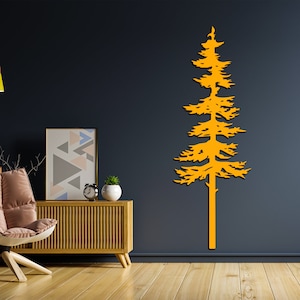 Metal Pine Tree Outdoor Wall Sign, Christmas Gift, Forest Wall Decor ...