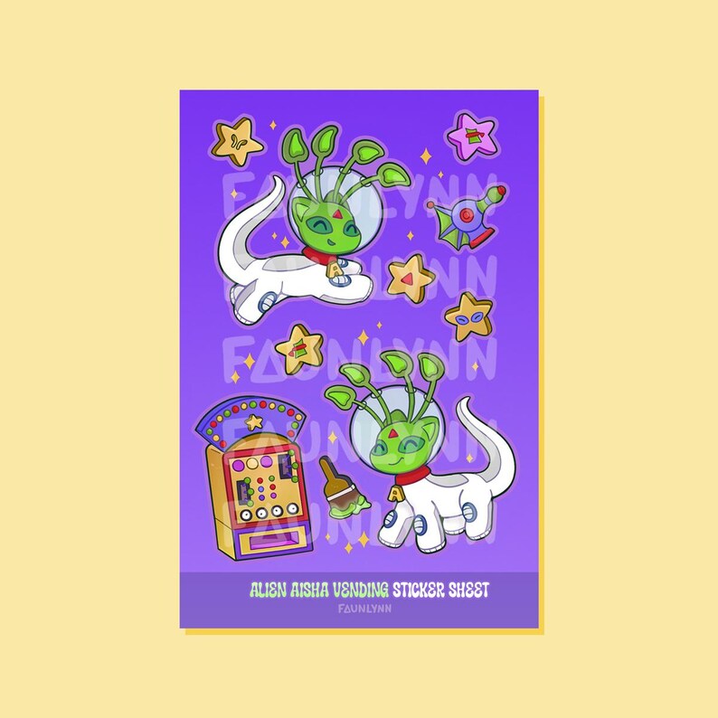 Alien Aisha Vending Sticker Sheet - Etsy