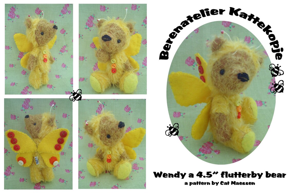 Wendy E Pattern of a 4.5 Inch Flutterby Bear | Etsy