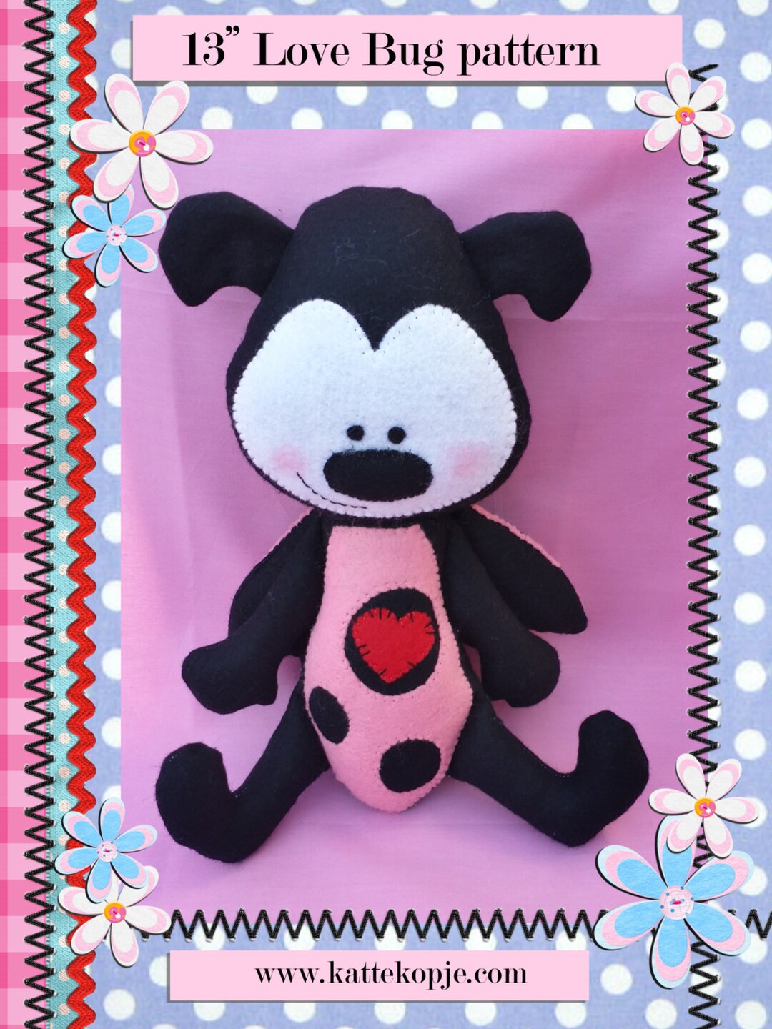 13 Inch Love Bug / Lady Bug PDF E-pattern - Etsy