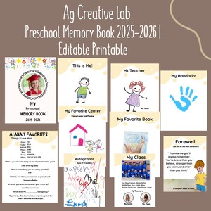 Preschool Memory Book 2025-2026 | Editable Printable - Etsy