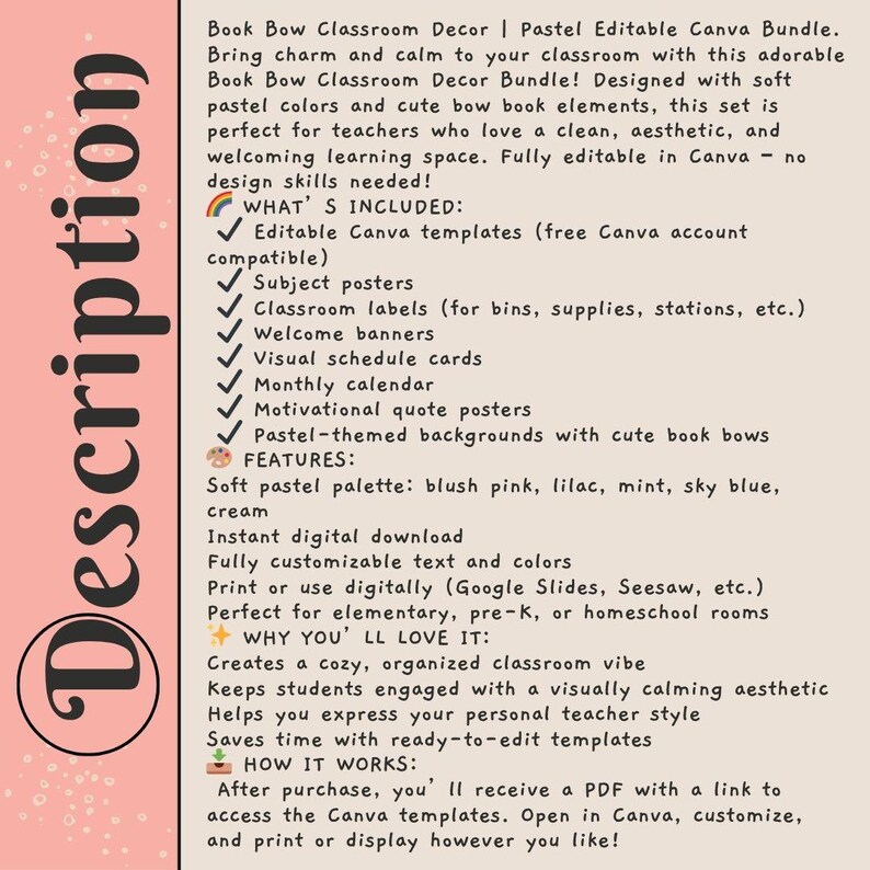 Book Bow Classroom Decor Bundle - Etsy