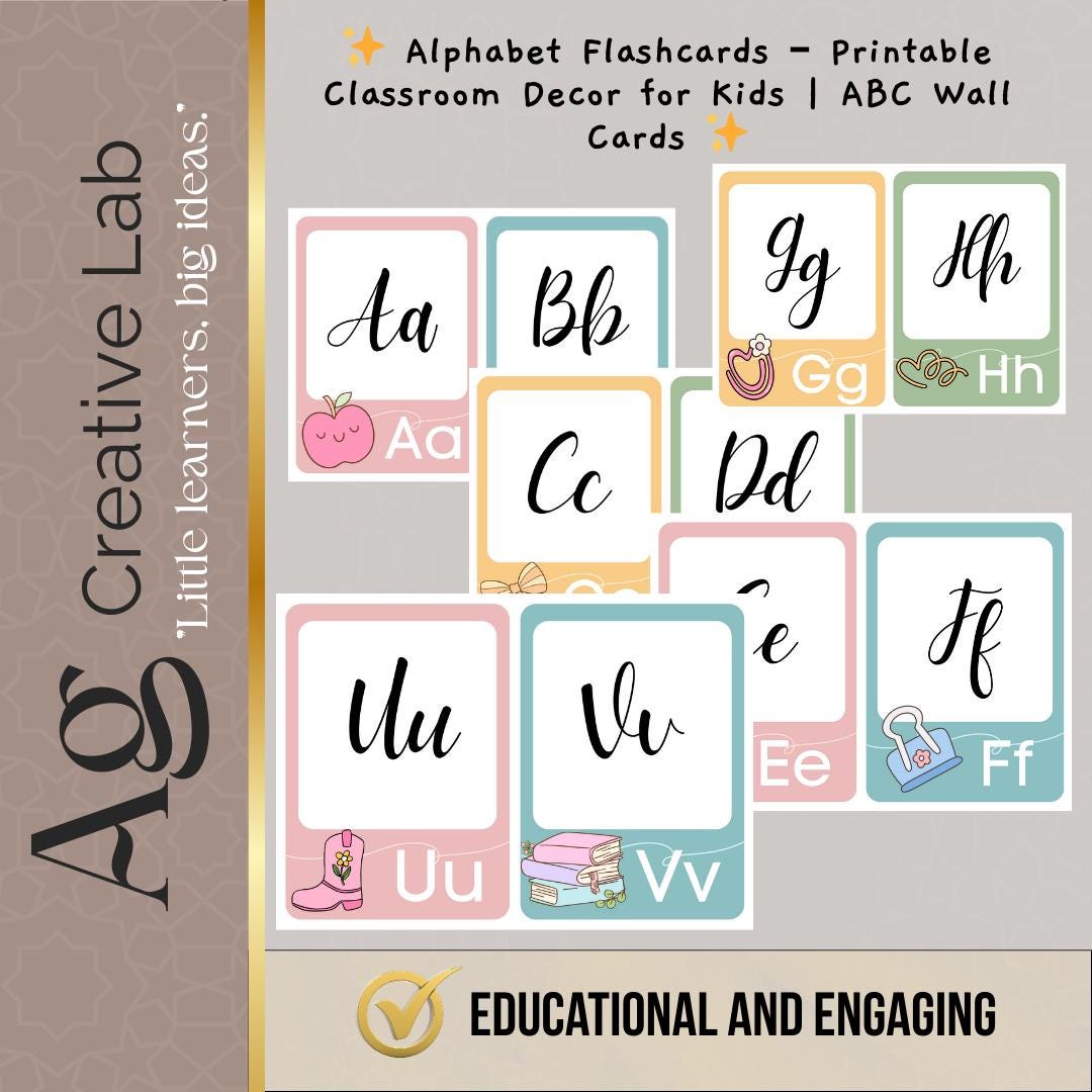 Alphabet Flashcards – Printable Classroom Decor for Kids | ABC Wall ...