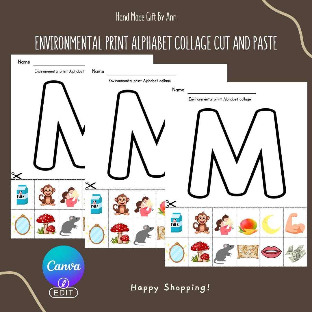 Environmental Print Alphabet Collage Cut and Paste - Etsy