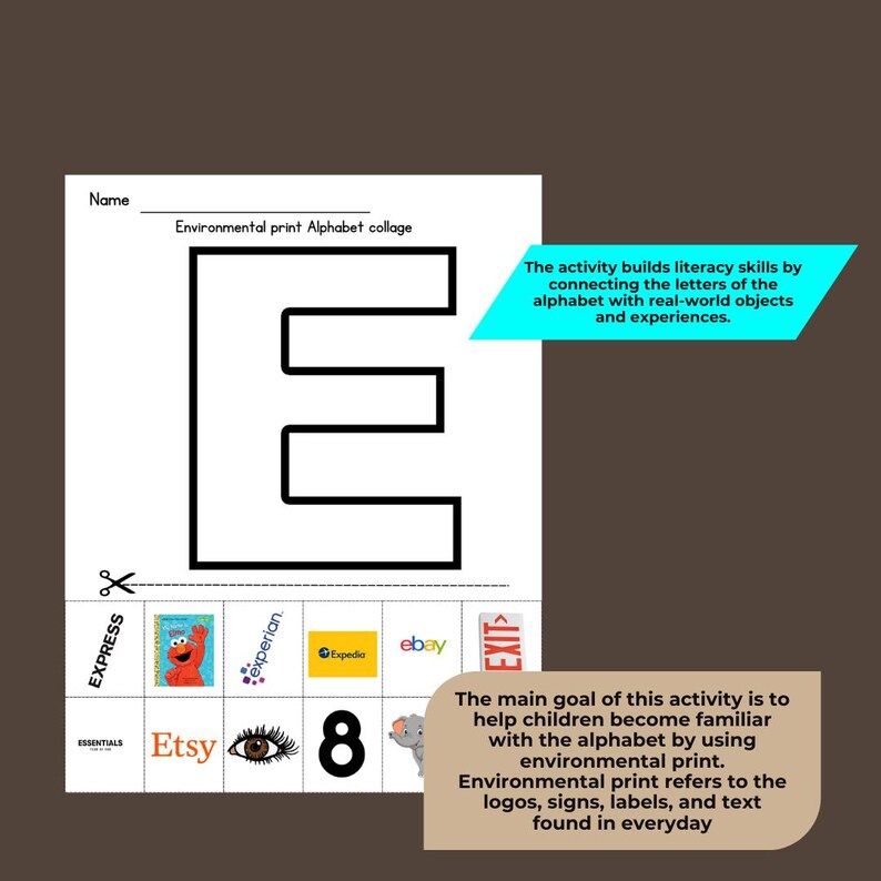 Environmental Print Alphabet Collage Cut and Paste - Etsy