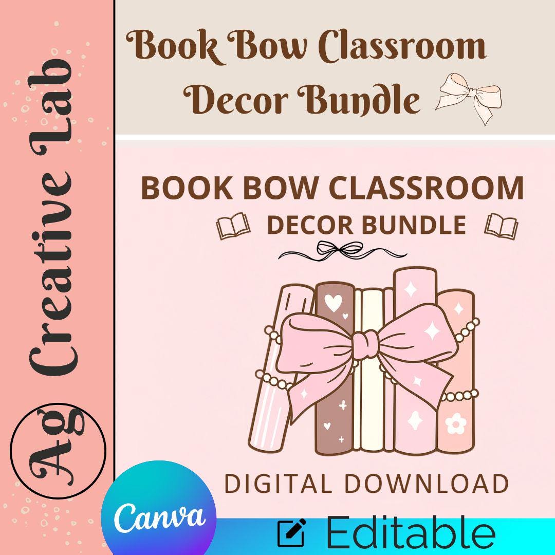 Book Bow Classroom Decor Bundle - Etsy