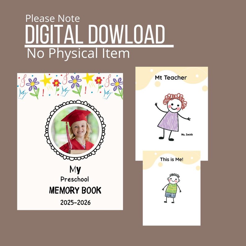 Preschool Memory Book 2025-2026 | Editable Printable - Etsy