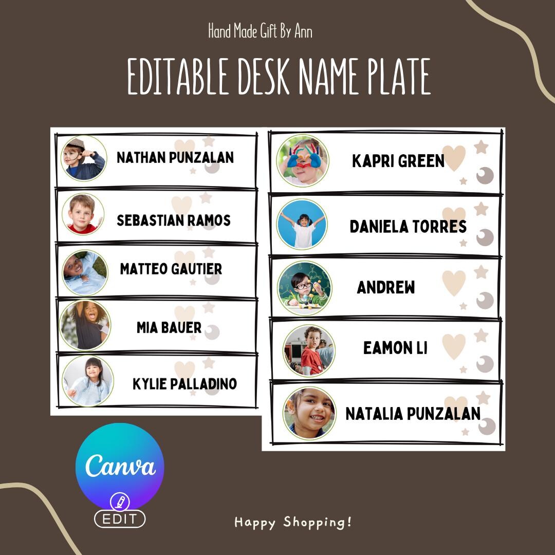 Editable Desk Name Plates - Etsy