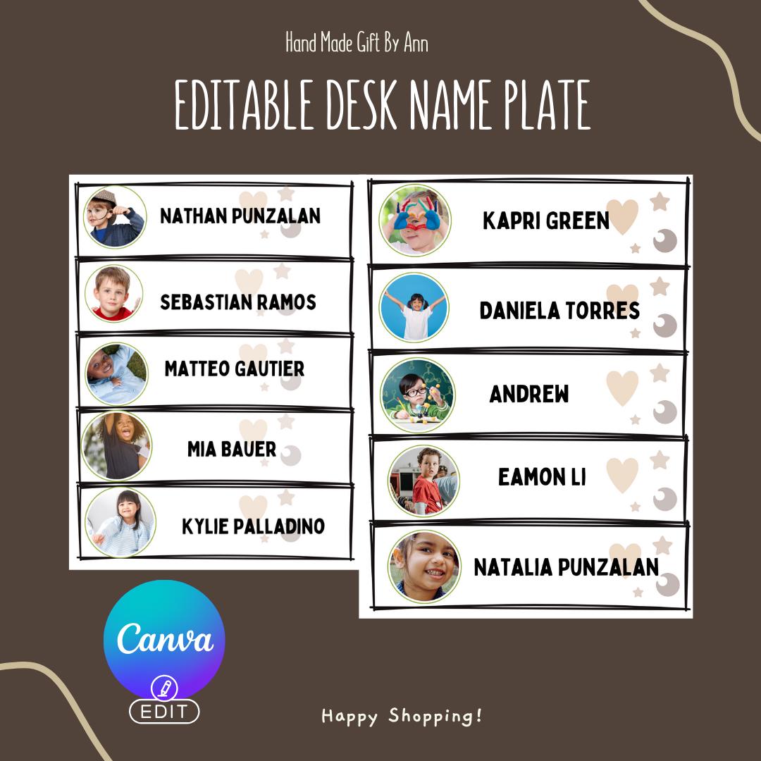Editable Desk Name Plates - Etsy