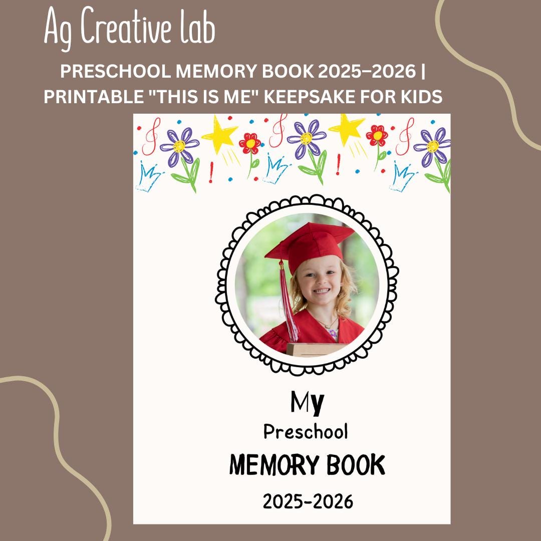 Preschool Memory Book 2025-2026 | Editable Printable - Etsy