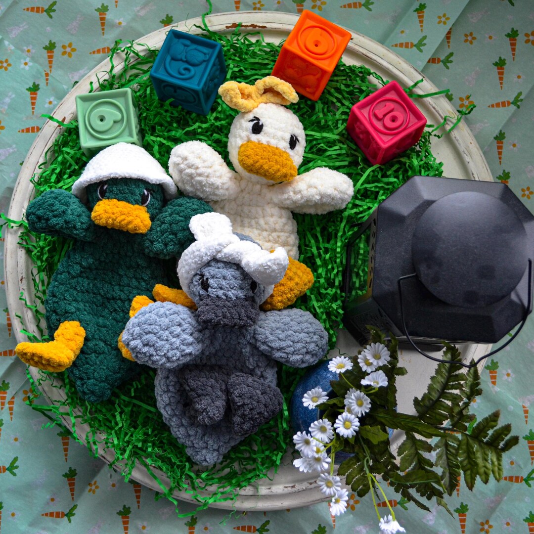 MADE TO ORDER | Della Duck Snuggler Lovey | Crochet Heirloom | Baby ...