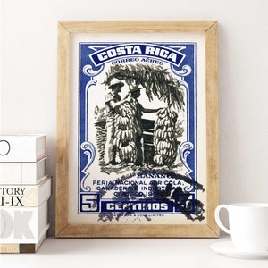 Costa Rica Art Print and Tropical Wall Art for Vintage Decor and Boho ...