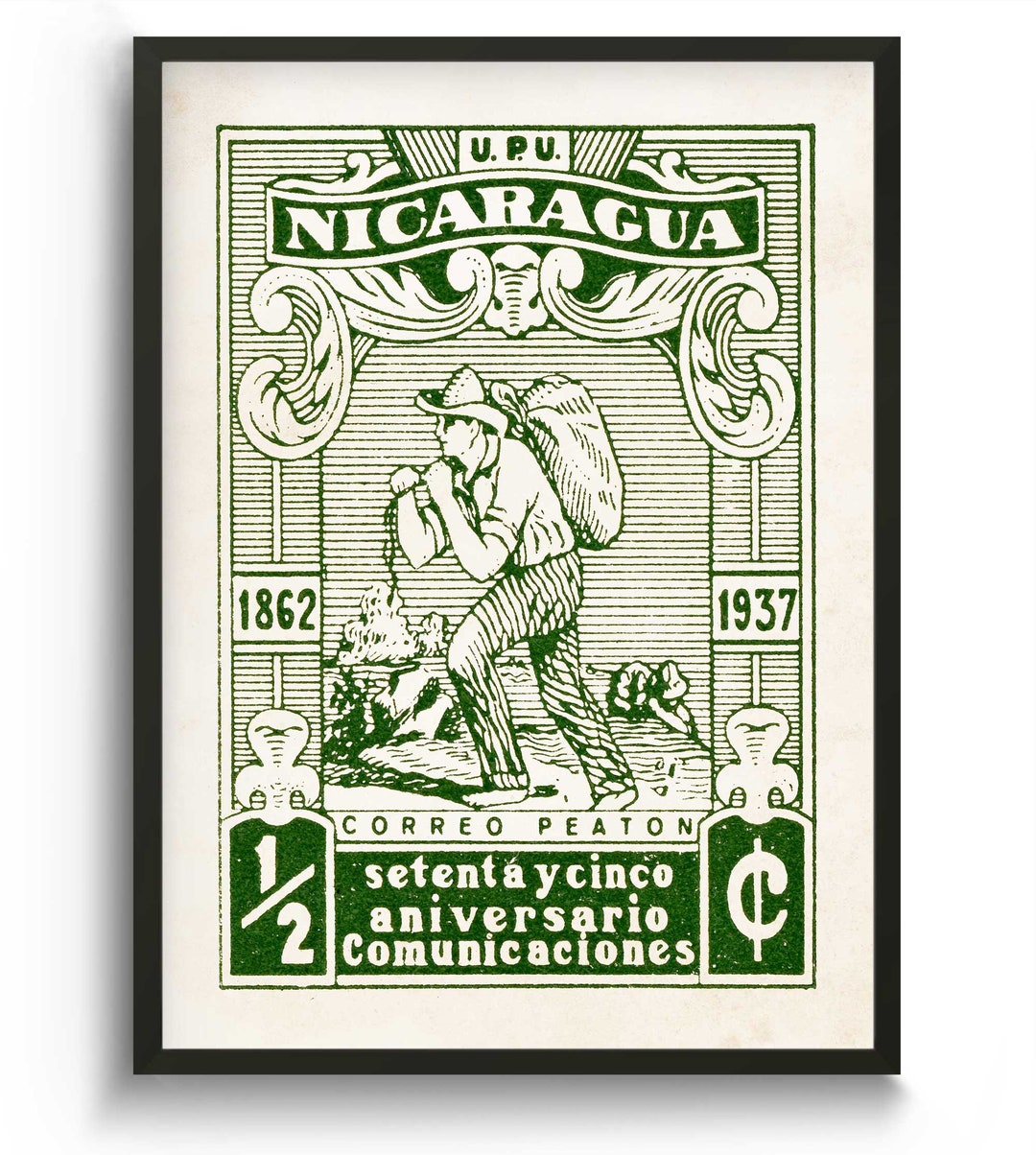 Rustic Farmhouse Wall Decor, Retro Travel Poster Prints, Nicaragua Art ...