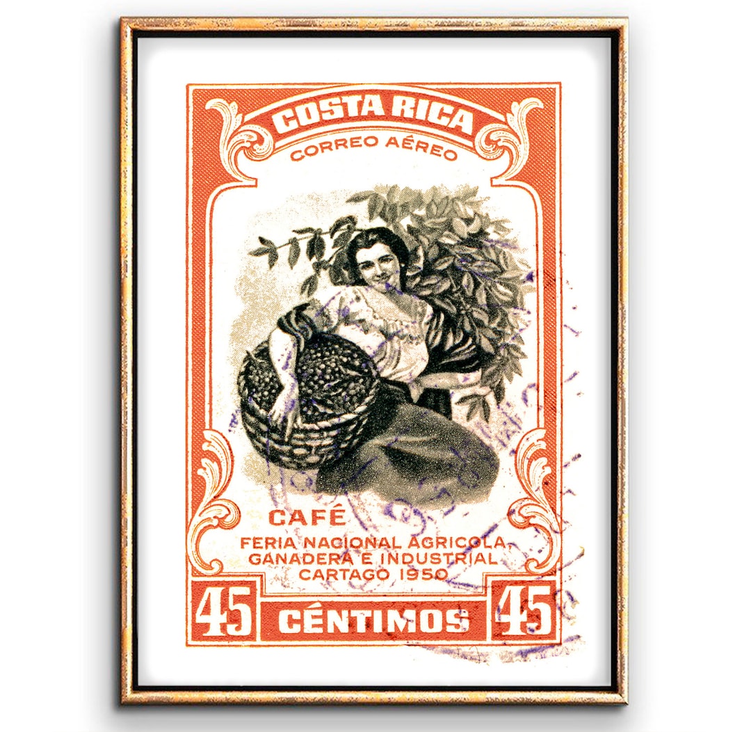 Costa Rica Coffee Print, Coffee Art, Coffee Lovers Gift, Kitchen Wall ...