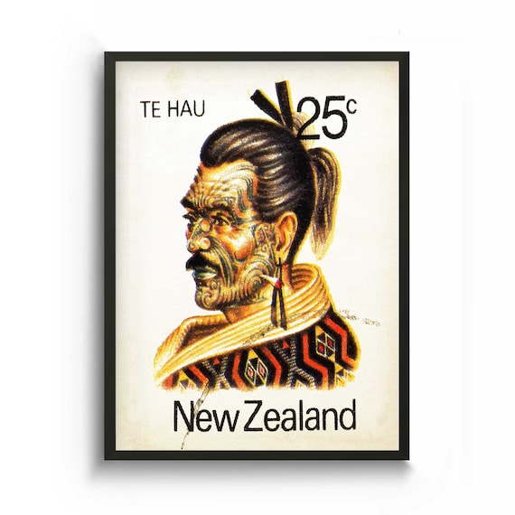 New Zealand Maori Art Travel Poster Print for Boho Wall Art - Etsy