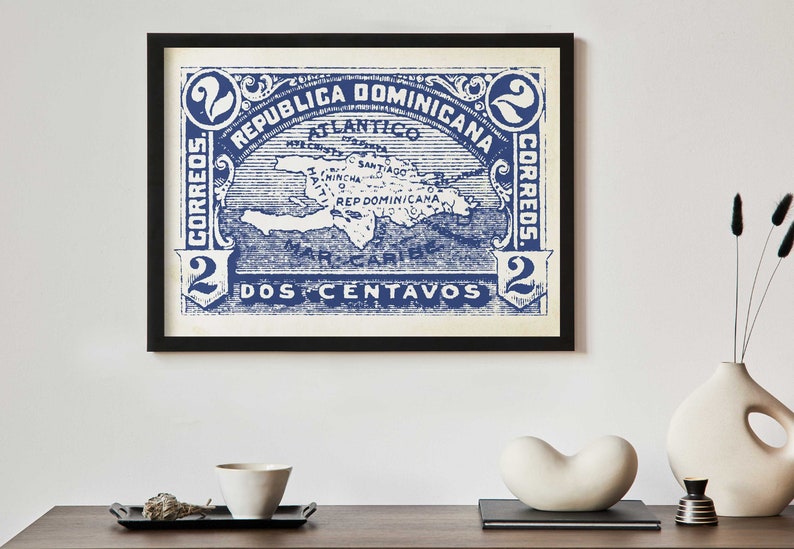 Dominican Republic Wall Art Map, Tropical Art Print, Illustration Art ...