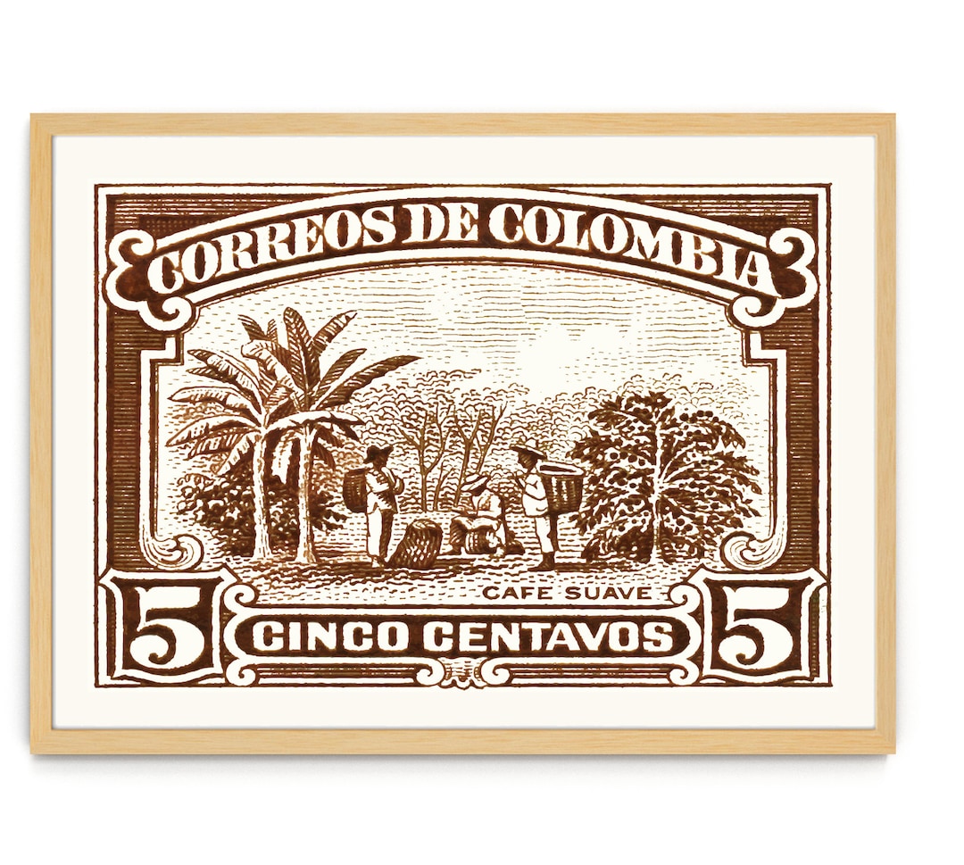 Colombian Coffee Wall Art Print, Cafe Art or Sign From Colombia Art ...