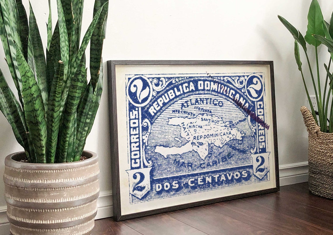 Dominican Republic Wall Art Map Tropical Art Print - Etsy