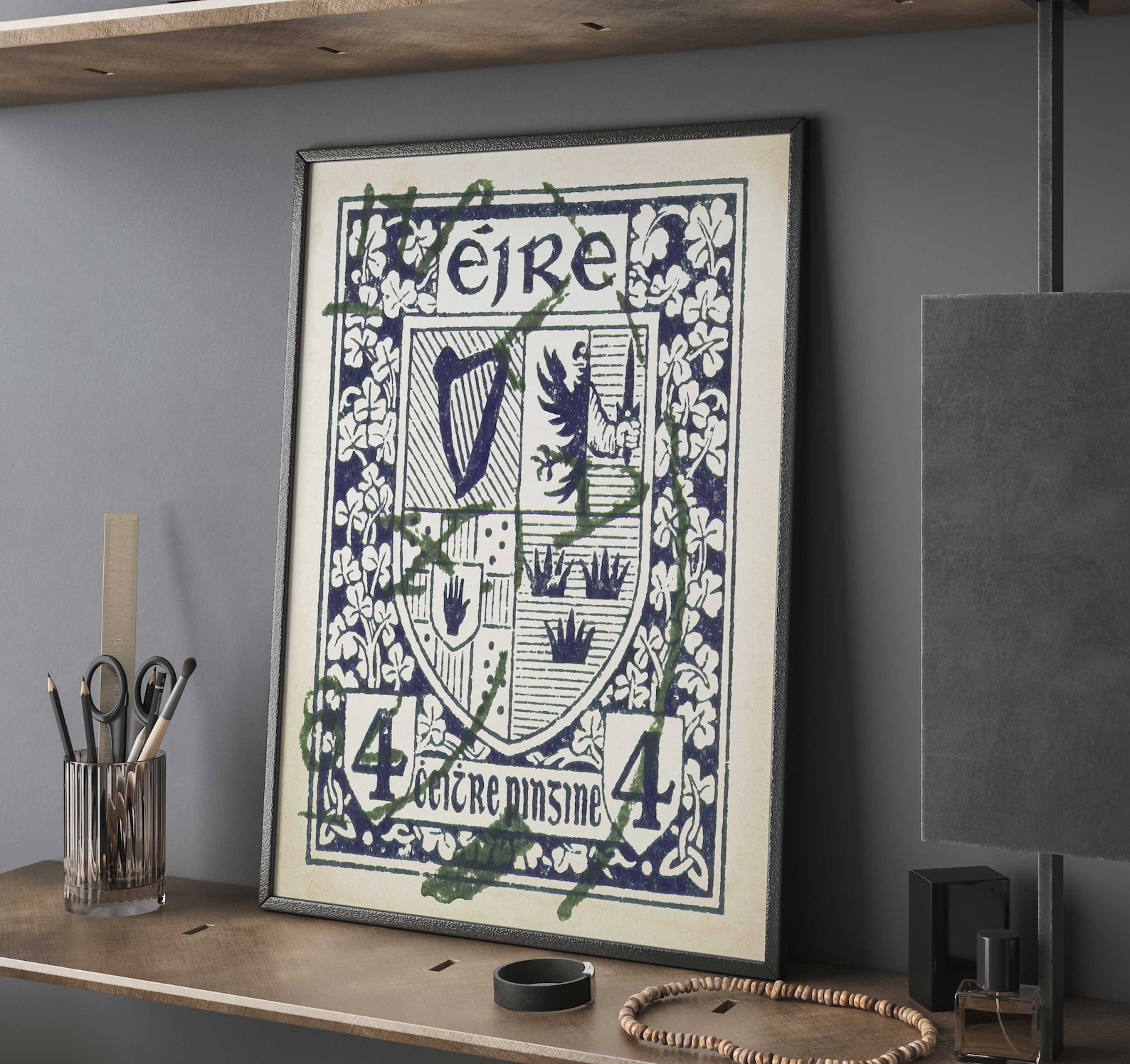 Ireland Postage Stamp Art Print Irish Art From Coat of Arms - Etsy