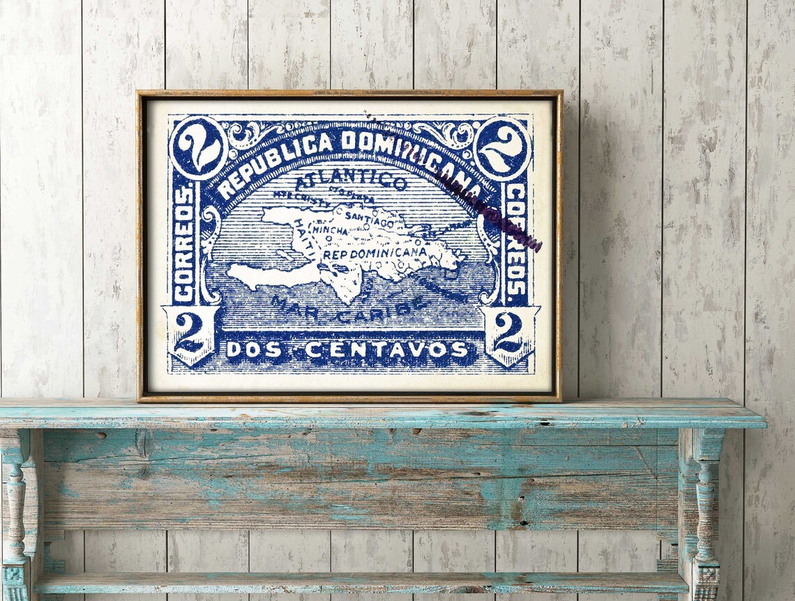 Dominican Republic Wall Art Map Tropical Art Print - Etsy