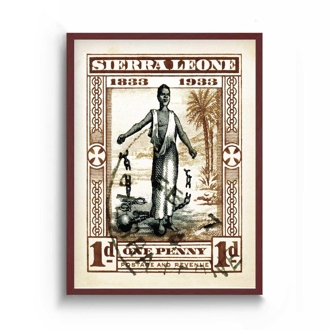 African Art Print, Vintage Sierra Leone Freedom Art Print. Symbolic ...