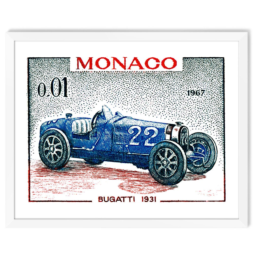 Race Car Art Vintage Racing Art Grand Prix racing Monte | Etsy