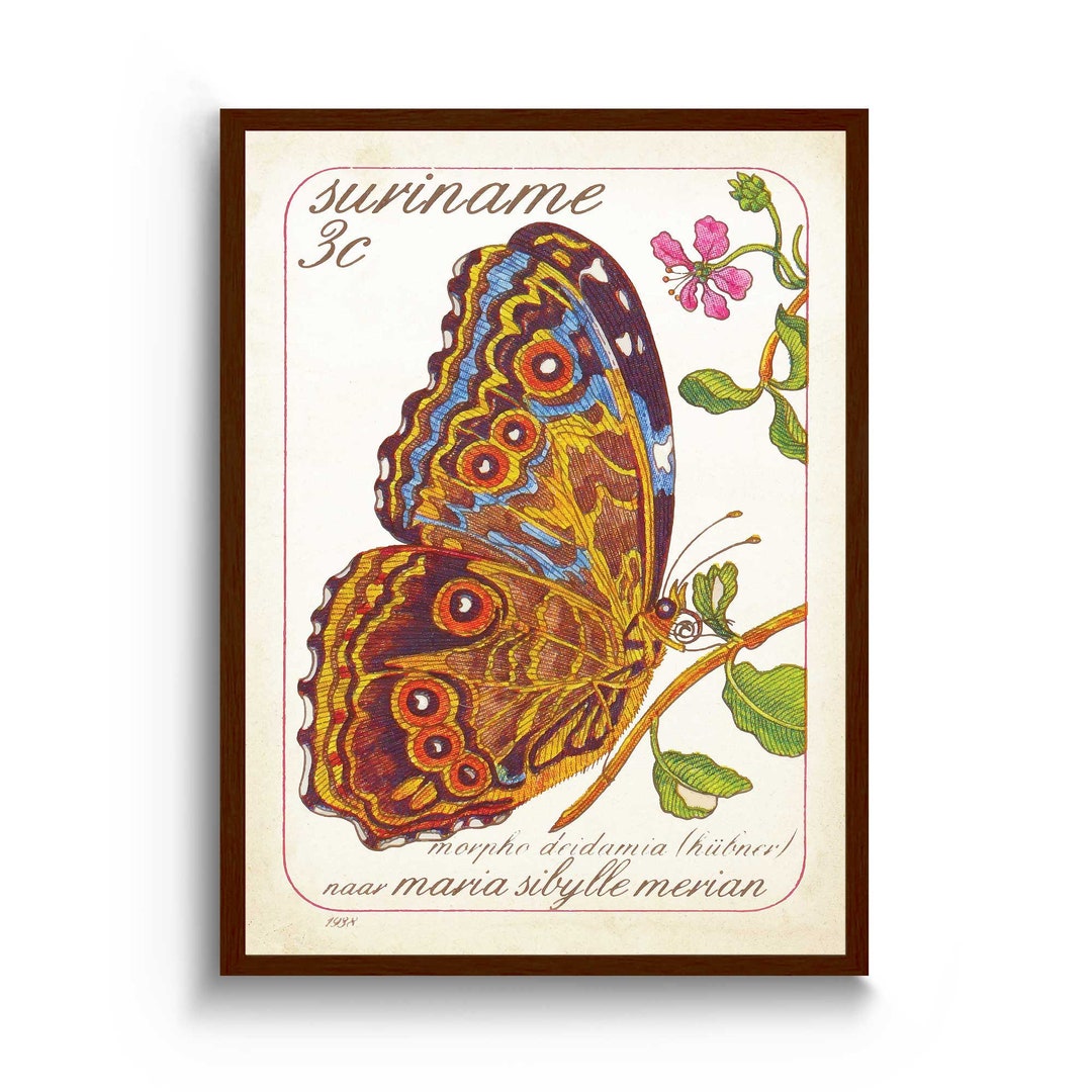 Butterfly Art and Tropical Wall Art, Botanical Print and Butterfly ...