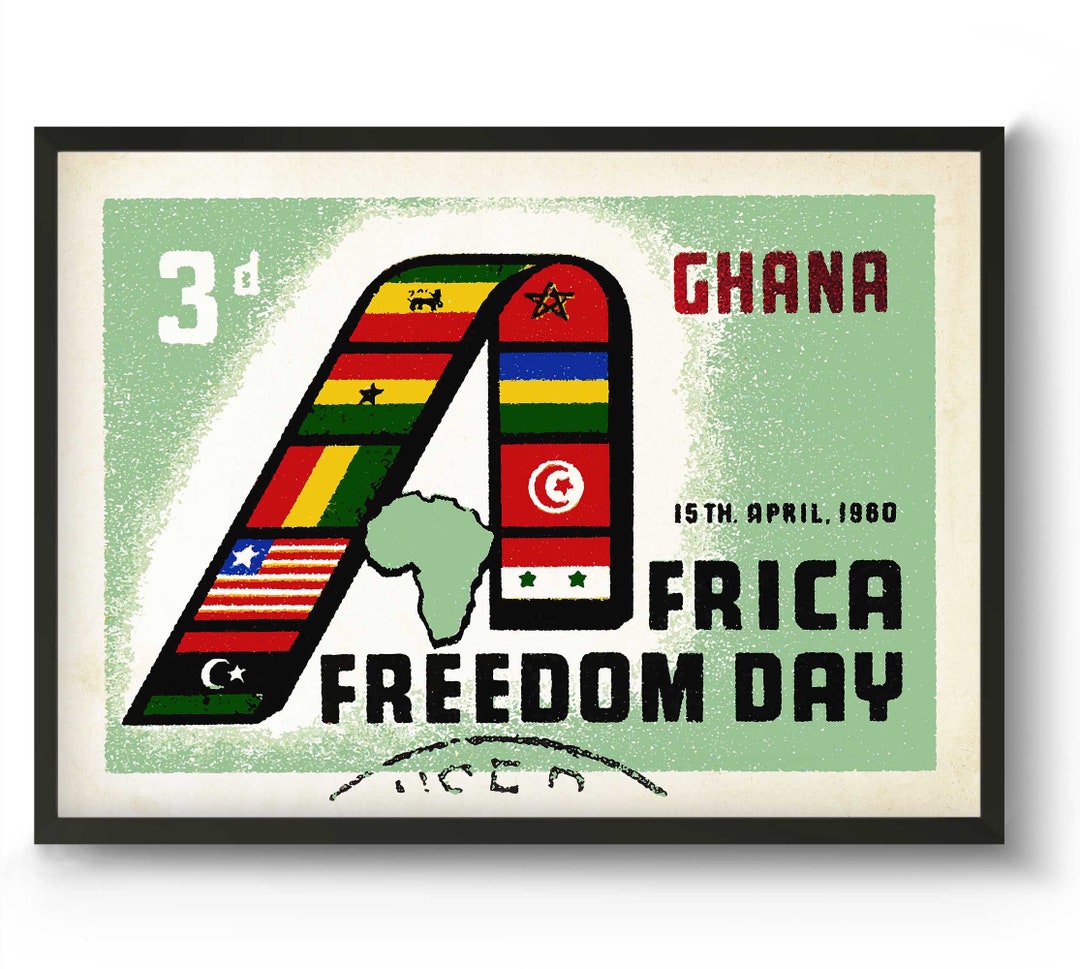 African Art Print of Africa Freedom Day, Ghana Wall Art and Black Art ...