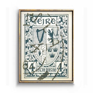 Ireland Postage Stamp Art Print, Irish Art From Coat of Arms, Irish ...