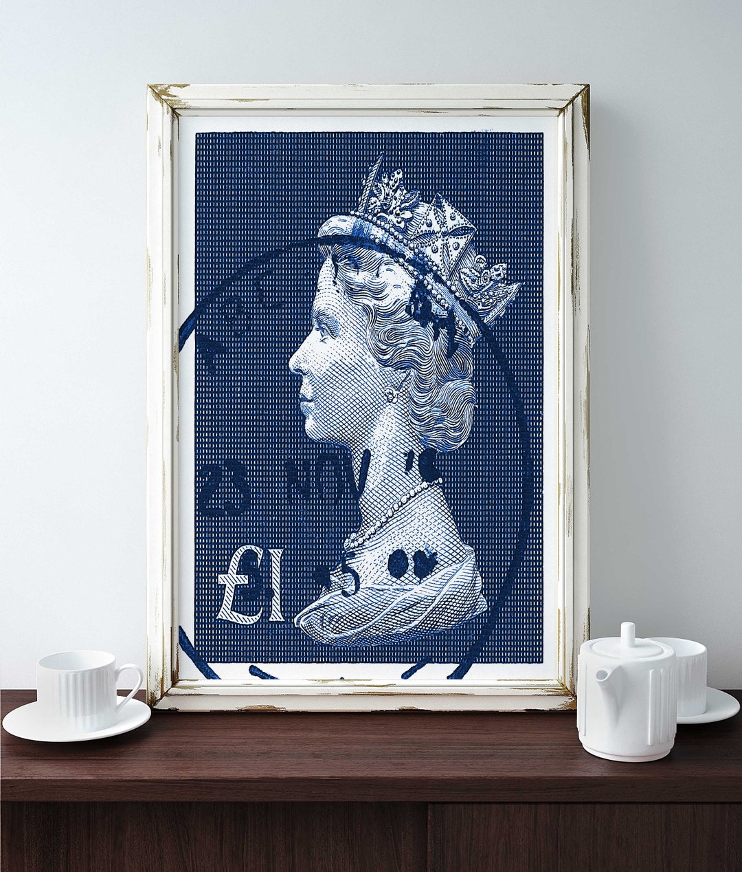 Queen Elizabeth Portrait Art Print, Great Britain Poster, British ...