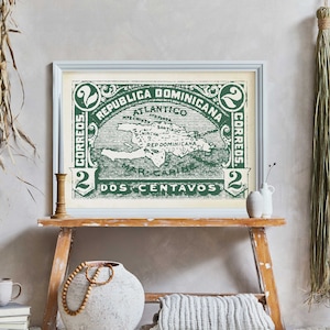 Dominican Republic Wall Art Map, Tropical Art Print, Illustration Art ...