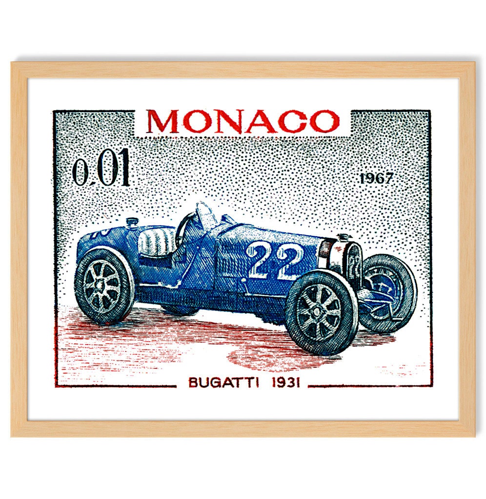 Race Car Art Vintage Racing Art Grand Prix racing Monte | Etsy