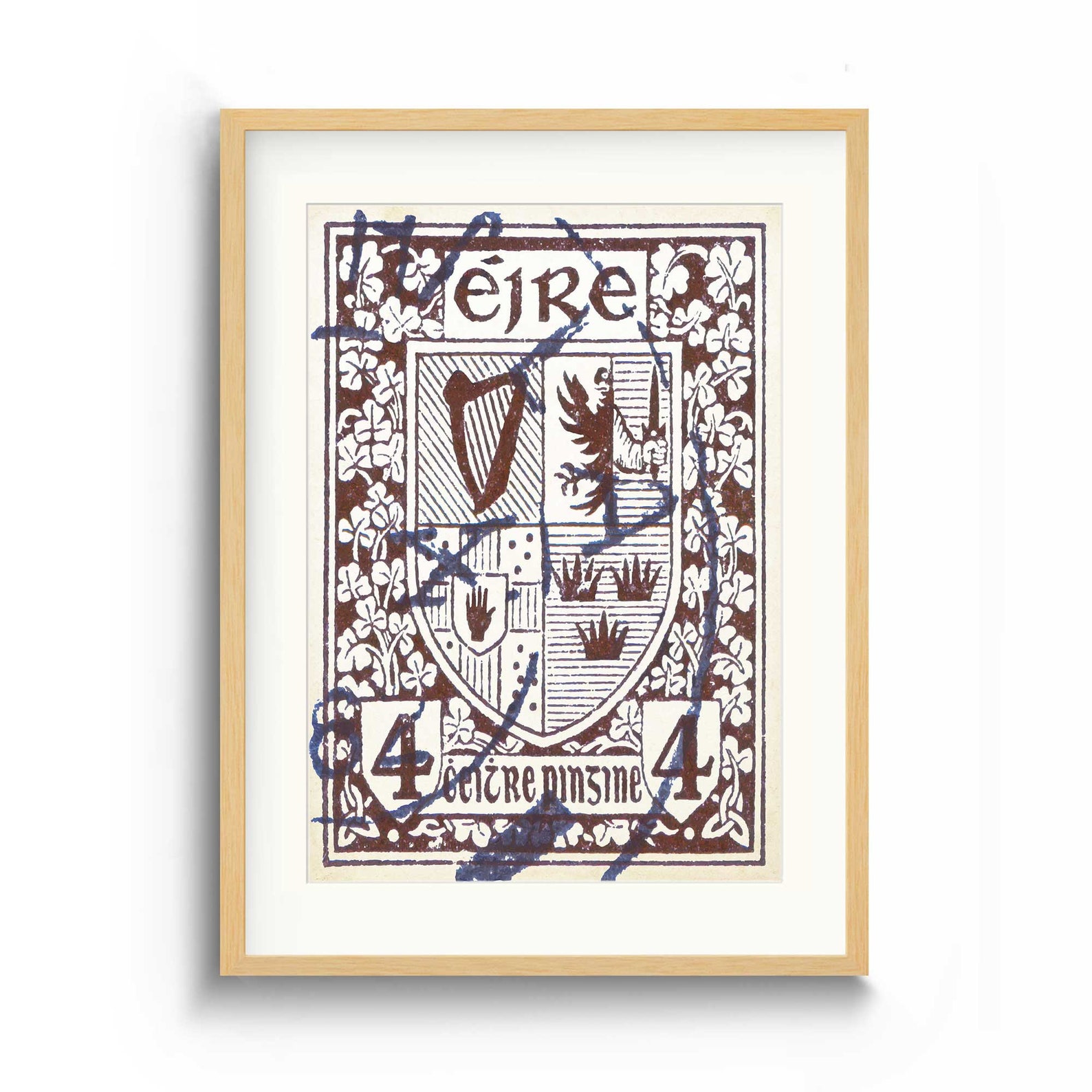 Ireland Postage Stamp Art Print Irish Art From Coat of Arms - Etsy