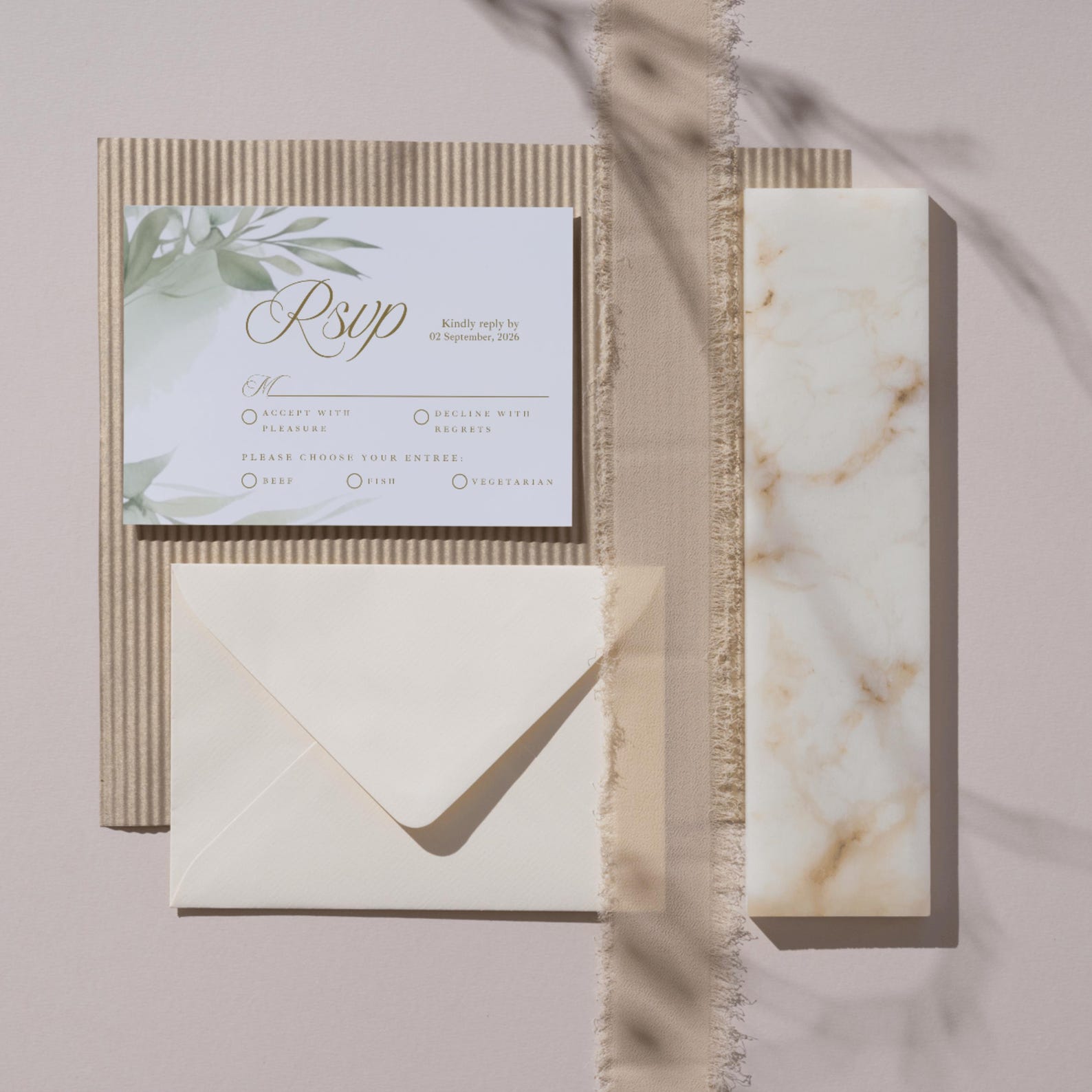 Editable Wedding Invitation Template Set | Greenery 5x7 Invite, 4x6 ...