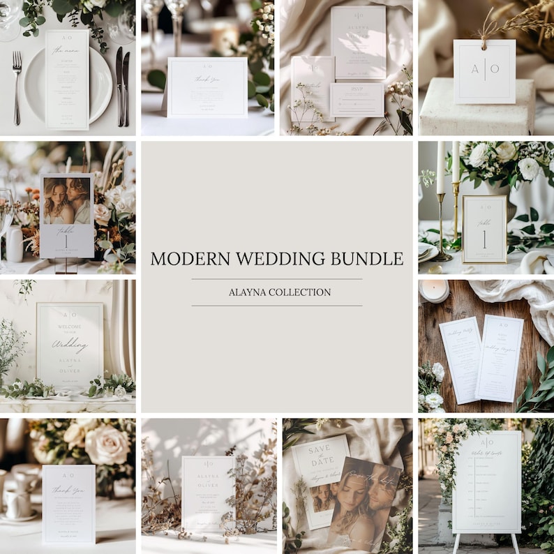 Wedding Template Bundle, Editable Wedding Sign Template Set, Wedding ...