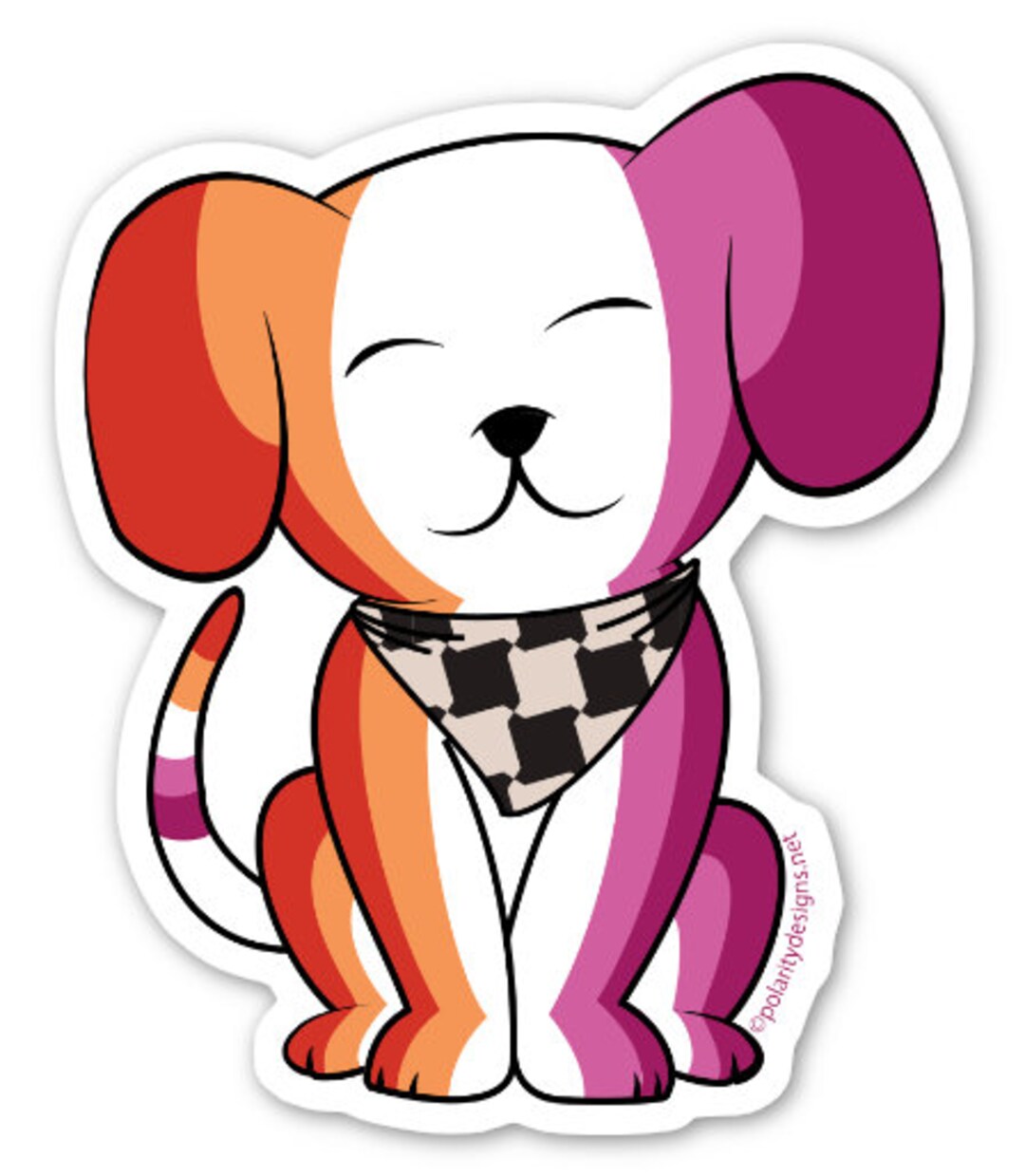 Lesbian Pride Puppy Sticker LGBTQ Flag Pride Sticker Decal Queer Art ...