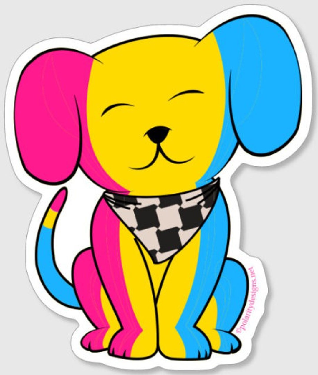 Pansexual Pride Puppy Sticker LGBTQ Flag Pride Sticker Decal Queer Art ...