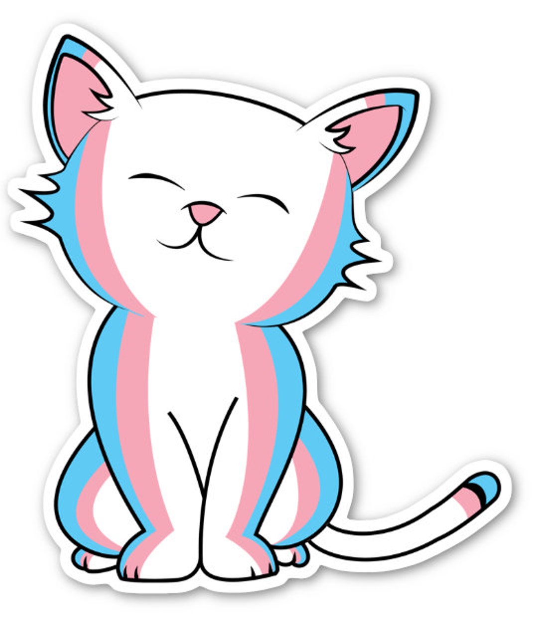 Transgender Pride Kitty Sticker LGBTQ Flag Pride Sticker Decal Queer ...