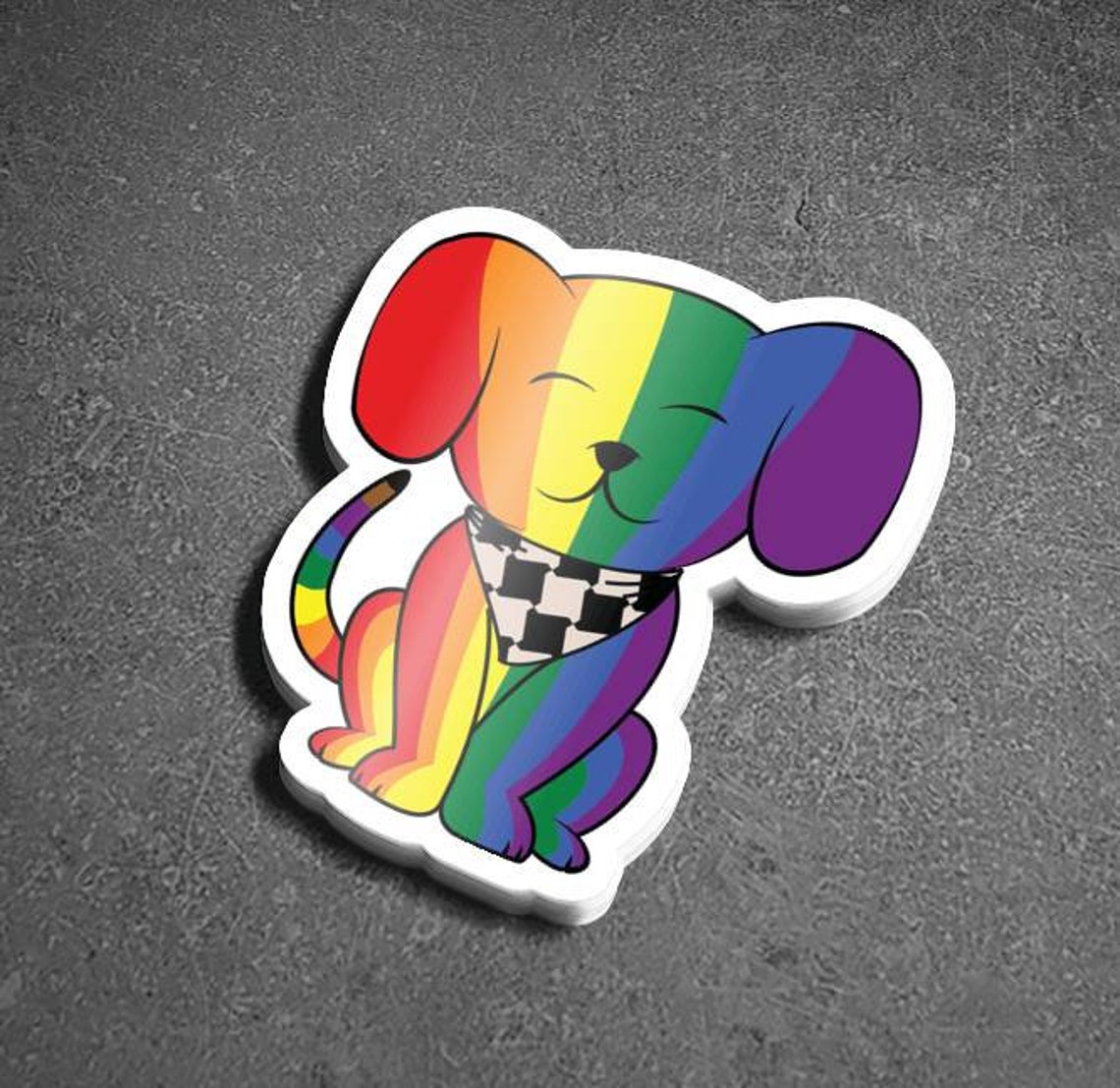 LGBTQ Rainbow Pride Puppy Sticker LGBTQ Flag Pride Sticker - Etsy