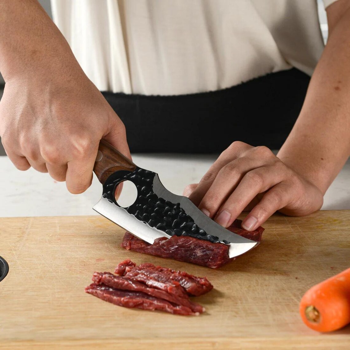 Knife for Meat Cutting, 6 Inch Meat Cleaver Boning Knife, High Carbon ...