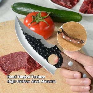 Knife for Meat Cutting, 6 Inch Meat Cleaver Boning Knife, High Carbon ...