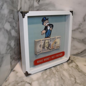 Monopoly 3D Art Canvas - Realistic Prop Money Wall Art, 3D Cool Funny ...