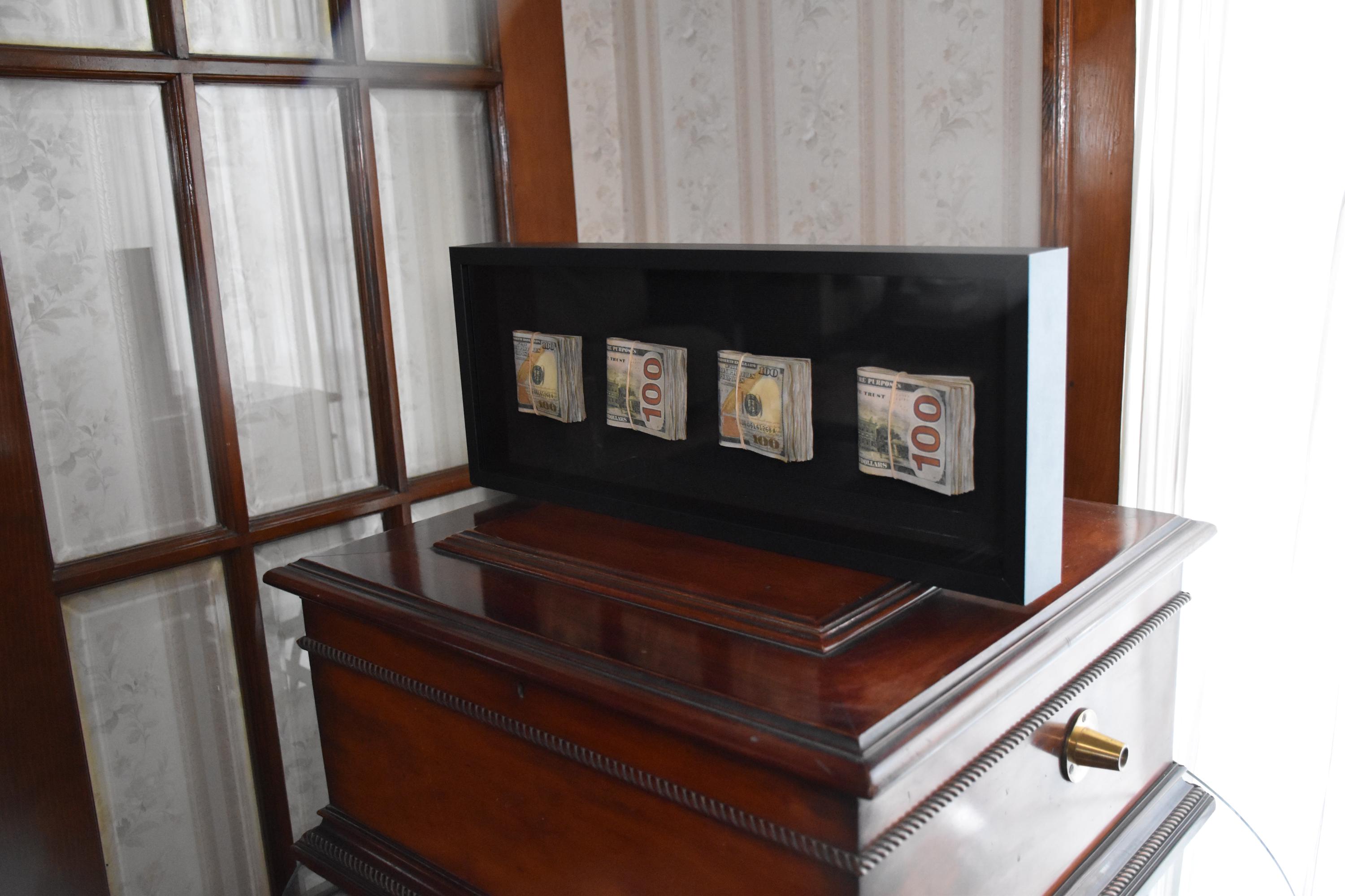 Stacked Money Shadow Box - Motivational Wall Art, Financial Decor, Man ...