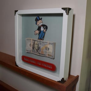 Monopoly 3D Art Canvas - Realistic Prop Money Wall Art, 3D Cool Funny ...