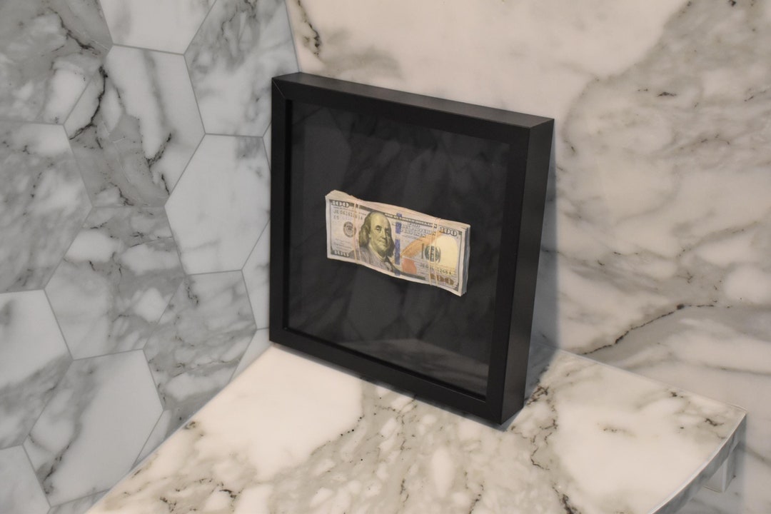 Blacked Out Money Stack Canvas - Luxury 3D Money Art Shadow Box ...