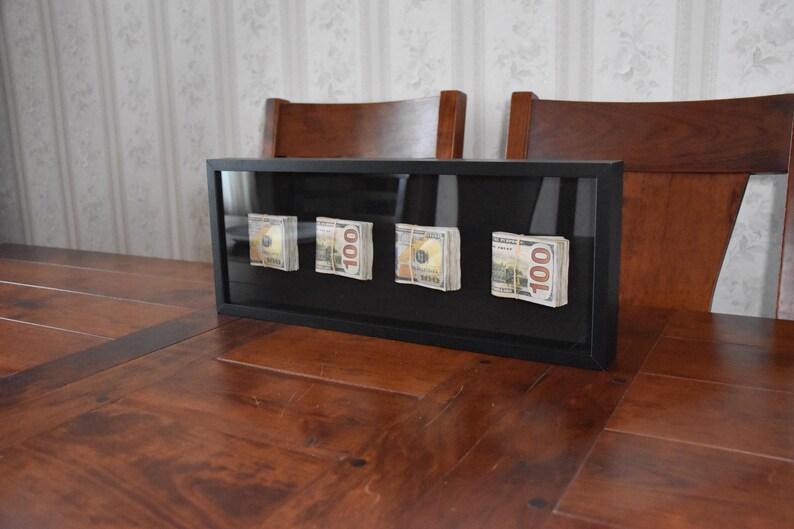 Stacked Money Shadow Box - Motivational Wall Art, Financial Decor, Man ...