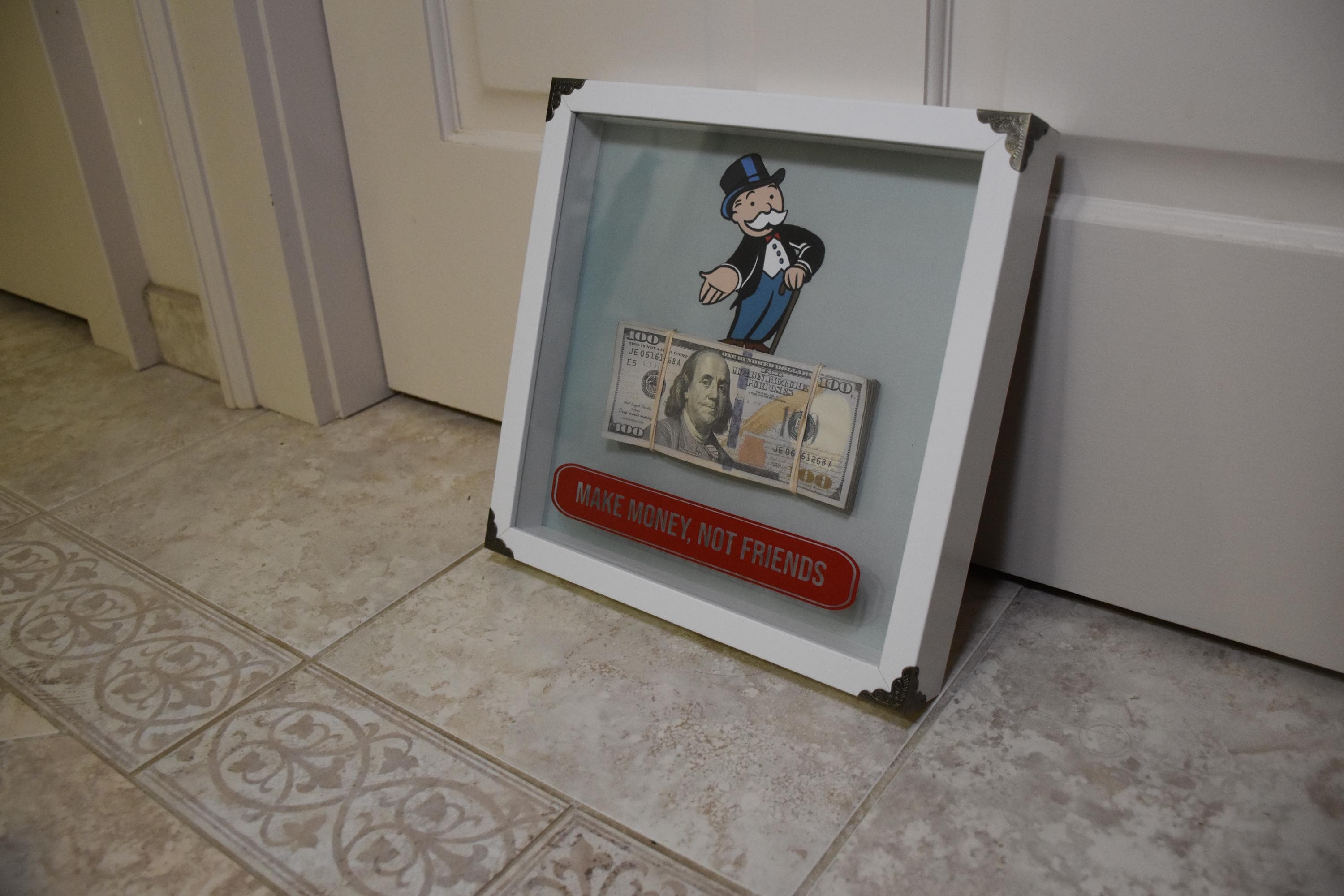 Monopoly 3D Art Canvas - Realistic Prop Money Wall Art, 3D Cool Funny ...